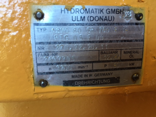 Hydraulikpumpe Hydromatik A8VO80 SP/30R-1P7G05F00